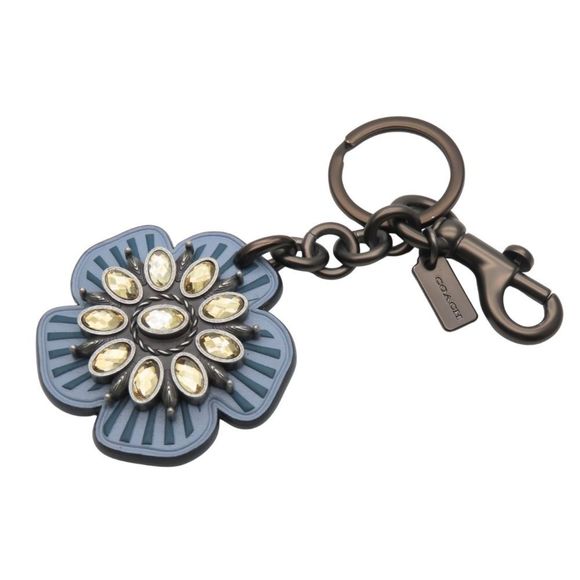 OTHERS | Accessories | Coach Tea Rose Leather Rhinestone Keychain Bag ...
